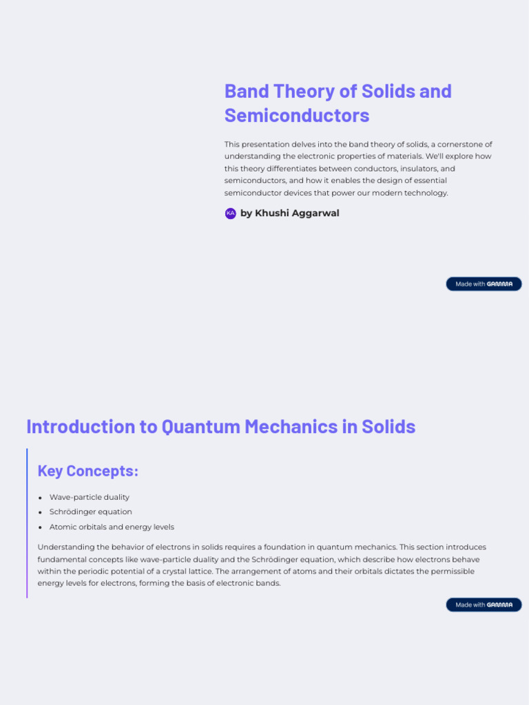 Band Theory of Solids and Semiconductors | PDF | Doping (Semiconductor ...