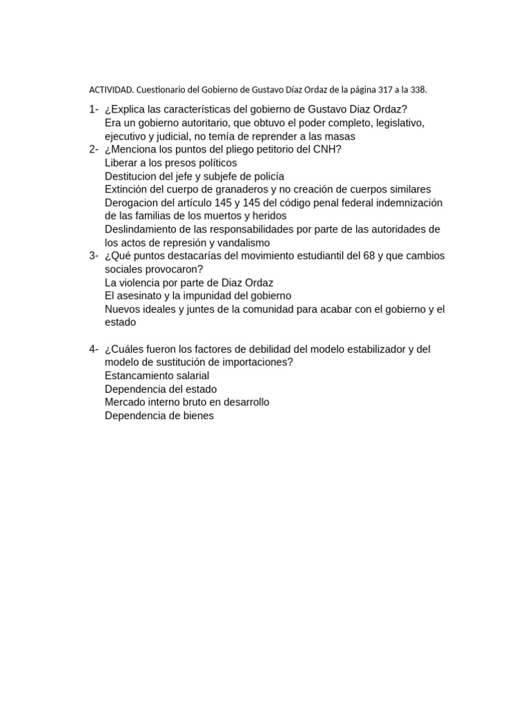 Gobierno de Díaz Ordaz: Características y Movimientos | PDF