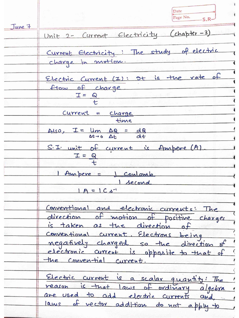 Current Electricity Chapter-3 | PDF