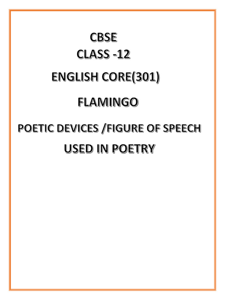 Poetic Devices in Class 12 Poems | PDF