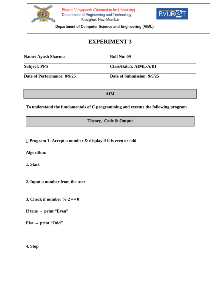 Lab Experiment Format (1) | PDF | Theoretical Computer Science ...