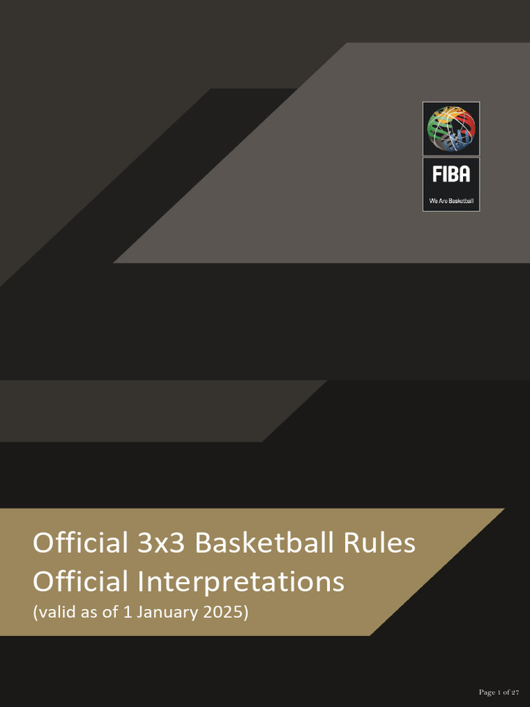 Official 3x3 Basketball Rules 2025 | PDF | Indoor Sports | Ball Games