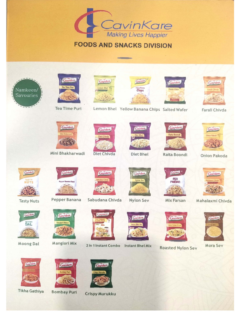 Snacks Dairy Product Chart | PDF