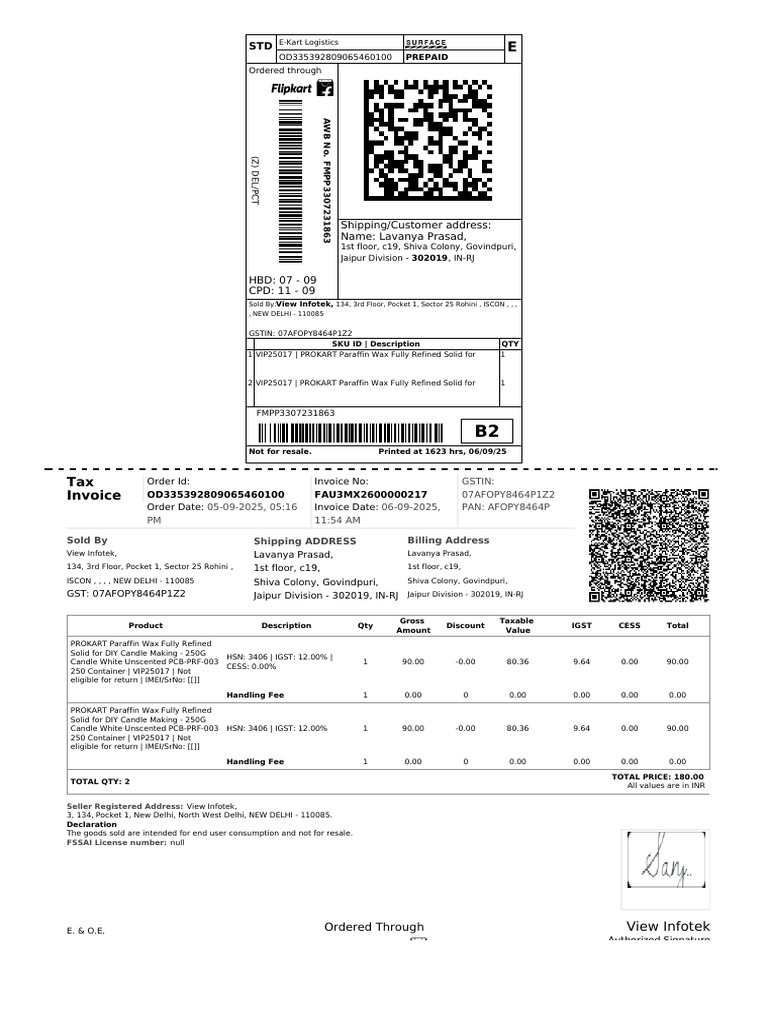 Flipkart Labels 06 Sep 2025-04-23 | PDF | Public Finance | Sales