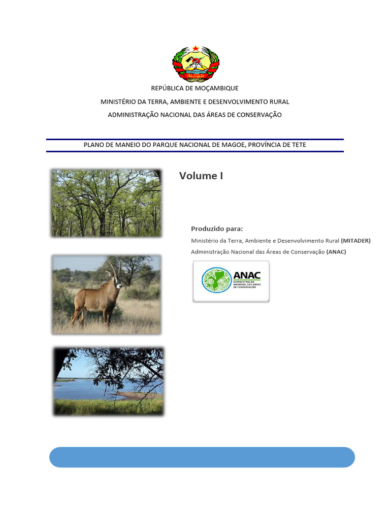 Plano de Maneio do Parque Nacional de Magoe | PDF | Área protegida ...