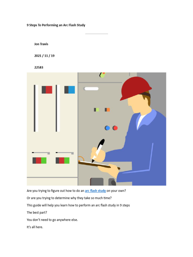 9 Steps To Performing An Arc Flash Study | PDF | Transformer | Fuse ...