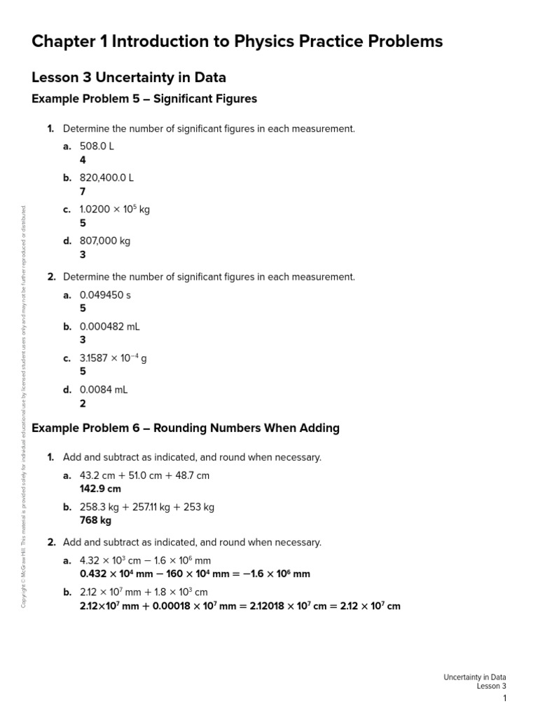 PHYS_TE_CH01_L03_PP | PDF | Significant Figures | Arithmetic