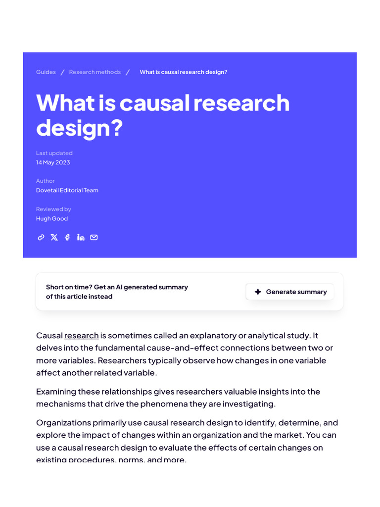 Understanding Causal Research Design | PDF | Causality | Experiment