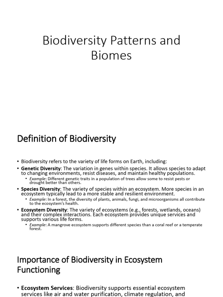 Understanding Biodiversity and Its Importance | PDF | Ecosystem ...