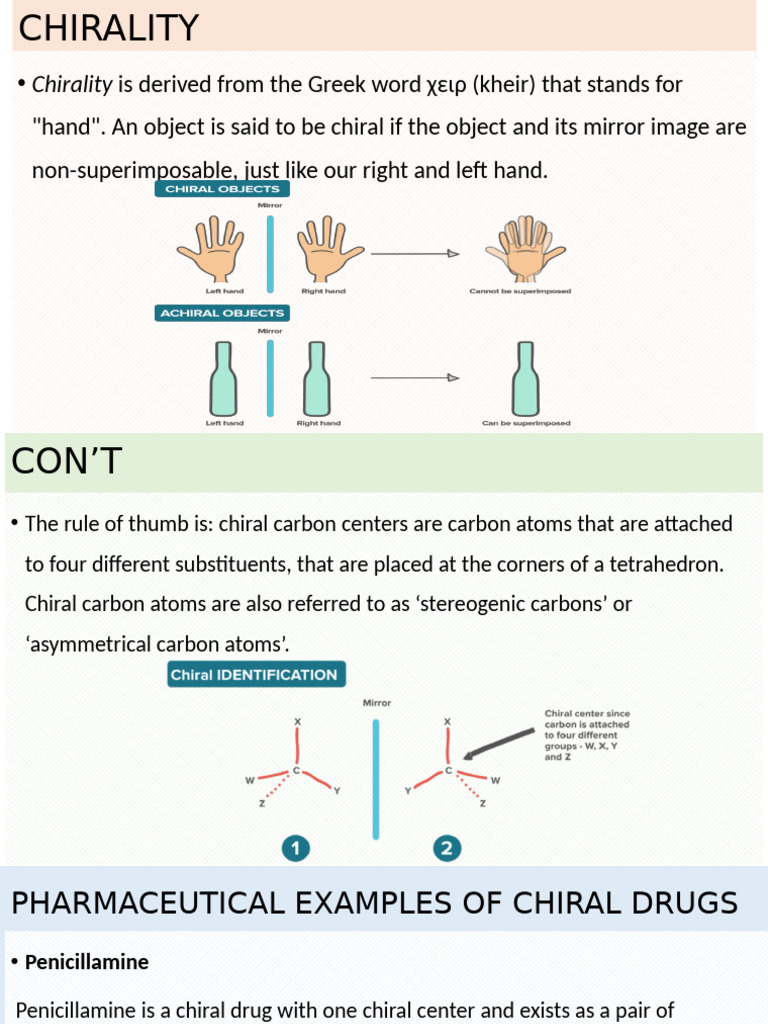 Chirality and The Examples of Chiral Drugs | PDF | Chirality (Chemistry ...