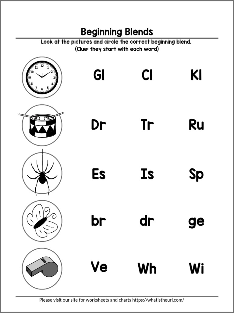 Beginning Blends Worksheets Exercise 1 | PDF