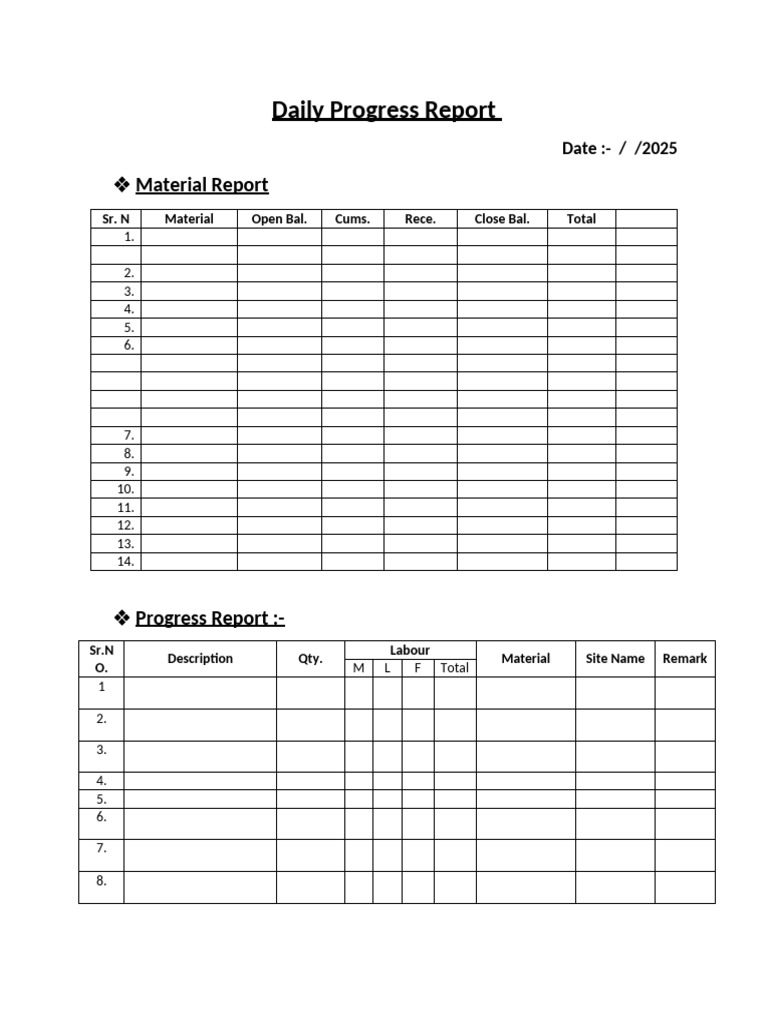 Daily Progress Report | PDF