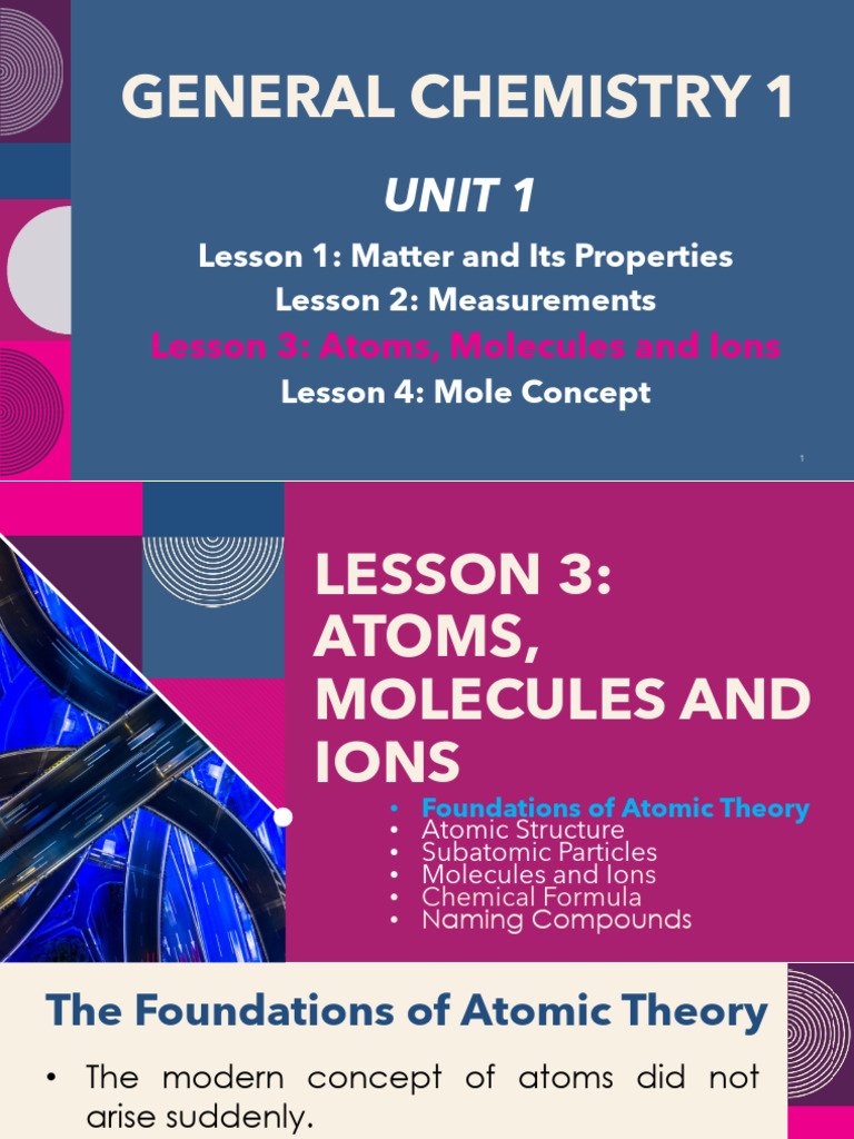 Atoms, Molecules, and Ions Overview | PDF | Ion | Isotope