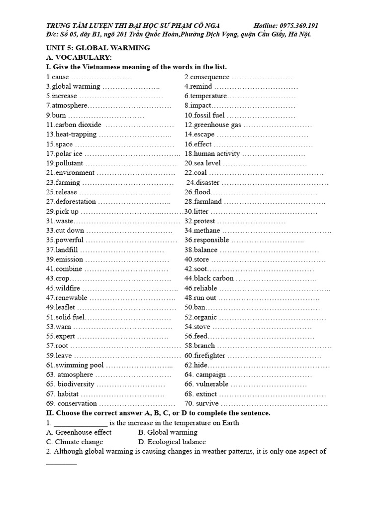 Unit 5 - Global Warming | PDF