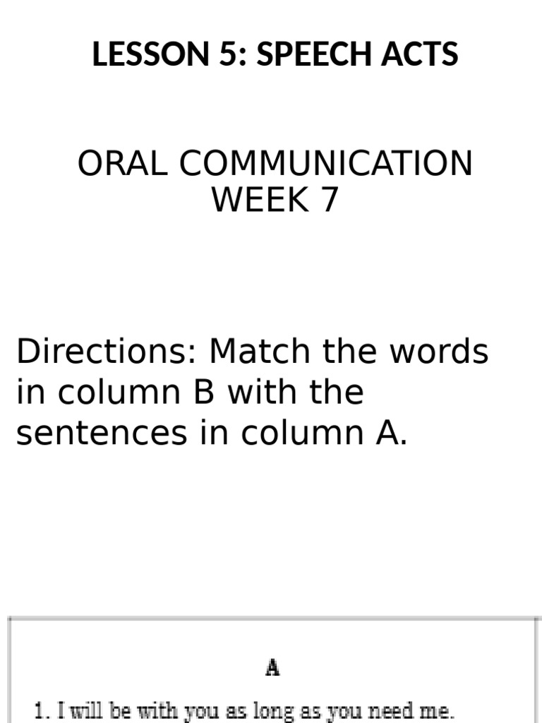 Oral Communication Week 7 | PDF