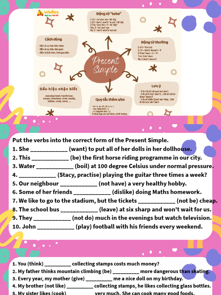 Put The Verbs Into The Correct Form of The Present Simple. 1. She ...