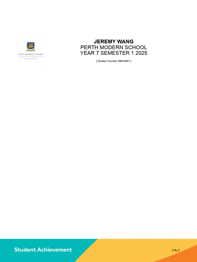 Year 7 Semester 1 Report 2025 | PDF | Learning | Cognition