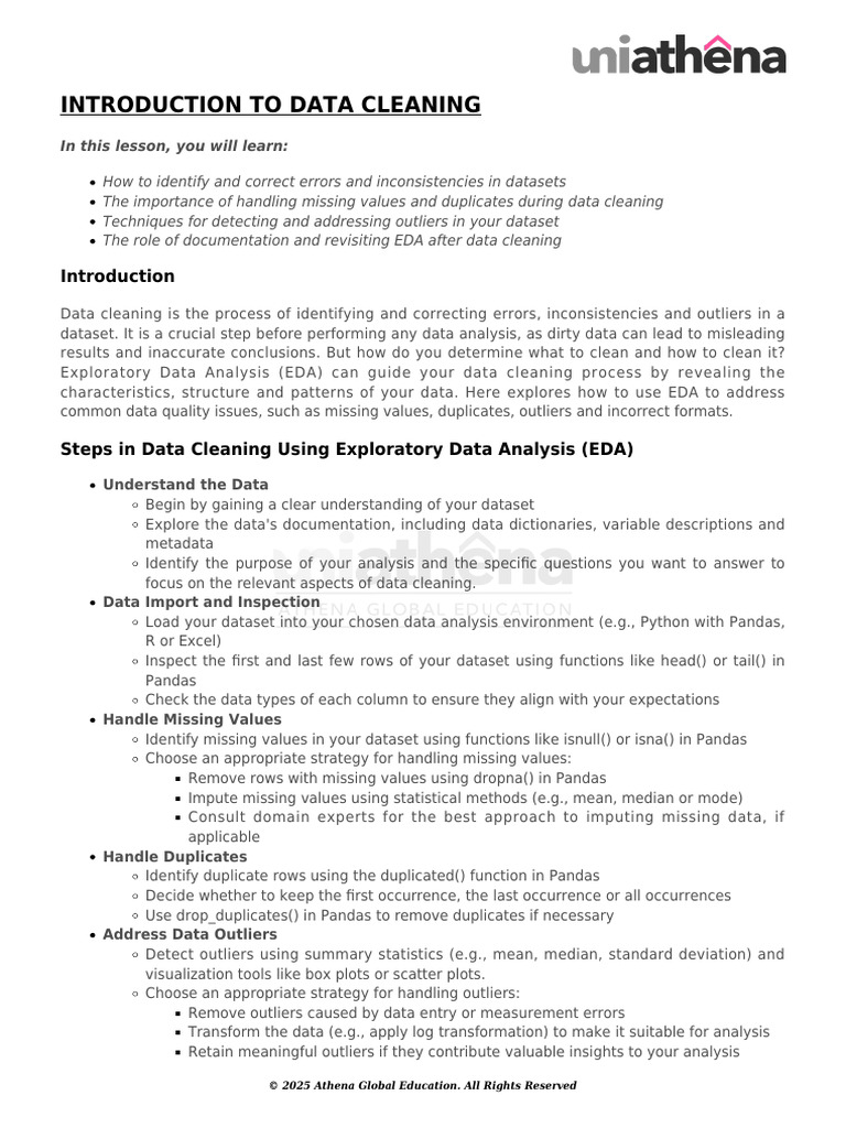 Introduction To Data Cleaning | PDF | Data Analysis | Data