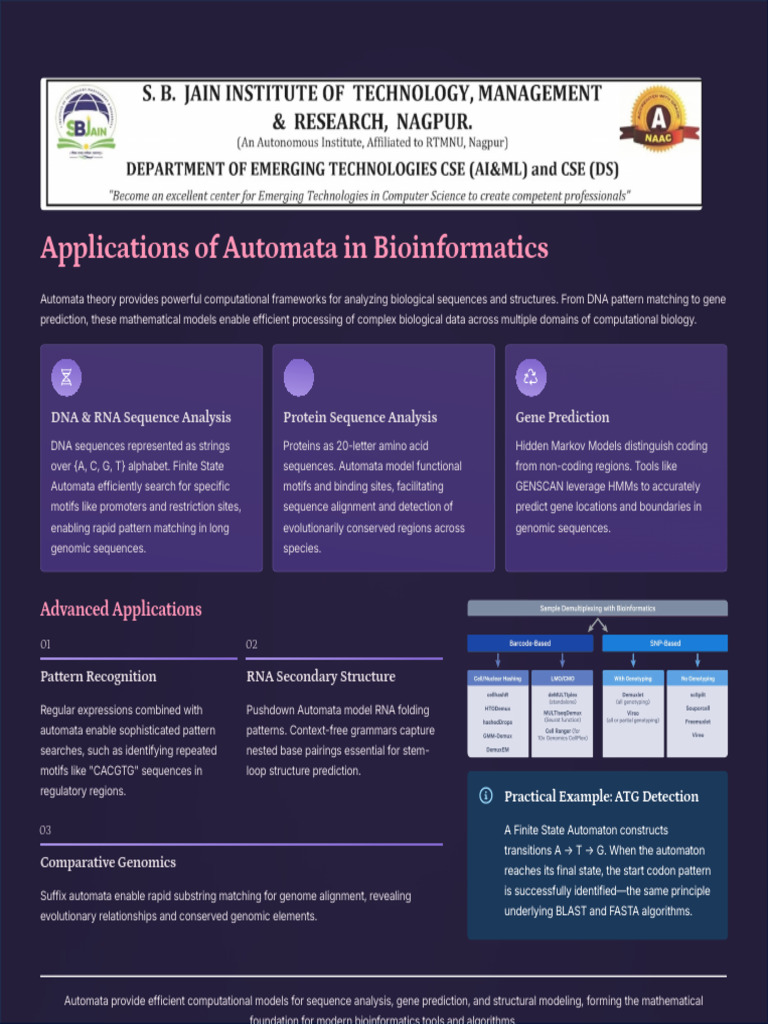 Applications of Automata in Bioinformatics Cropped | PDF ...