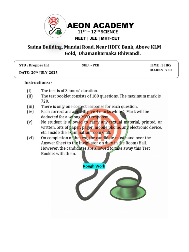 Dropper Neet Aeon 20 July | PDF