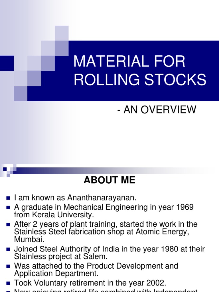 Material For Rolling Stocks | PDF | Steel | Corrosion