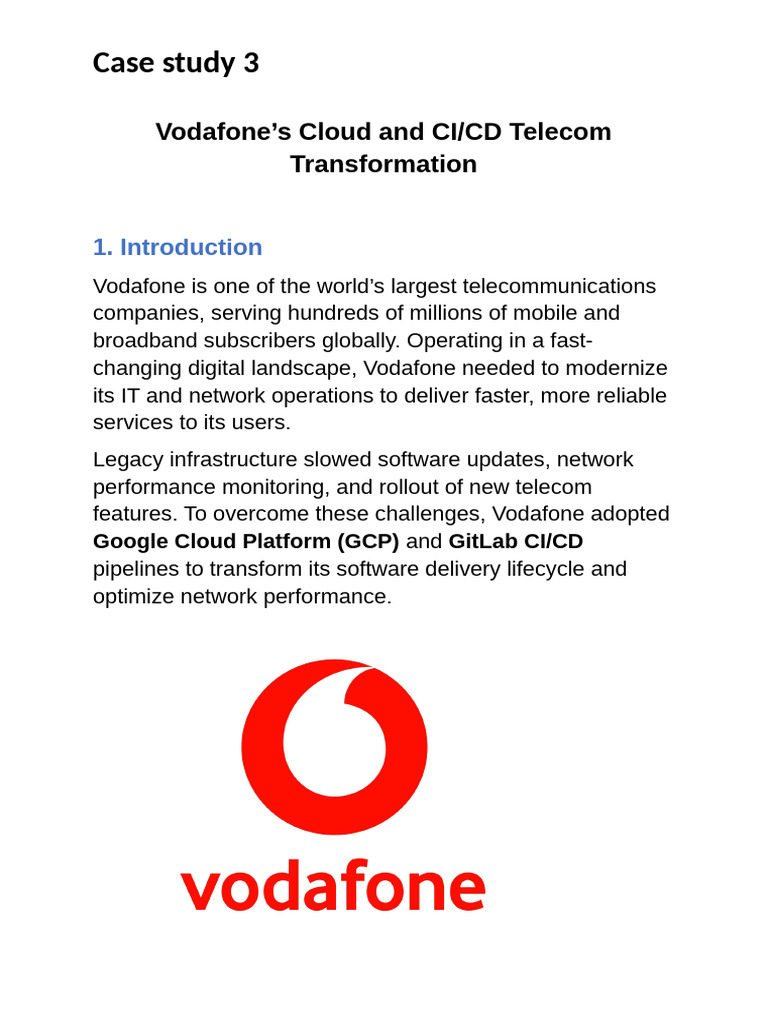 Vodafone Case Study3 | PDF | Cloud Computing | Computer Science