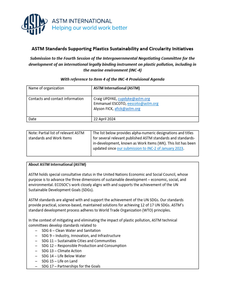 ASTM Standards for Plastic Sustainability | PDF | Biodegradation | Plastic