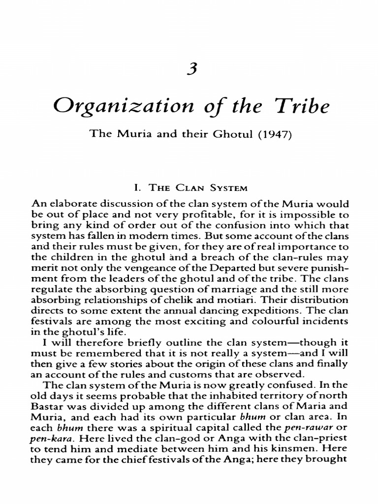 Muria Clan System and Ghotul Customs | PDF | Marriage | Column