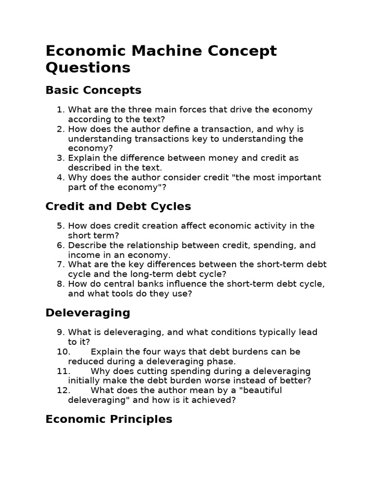 Understanding Economic Machine Dynamics | PDF | Debt | Deleveraging
