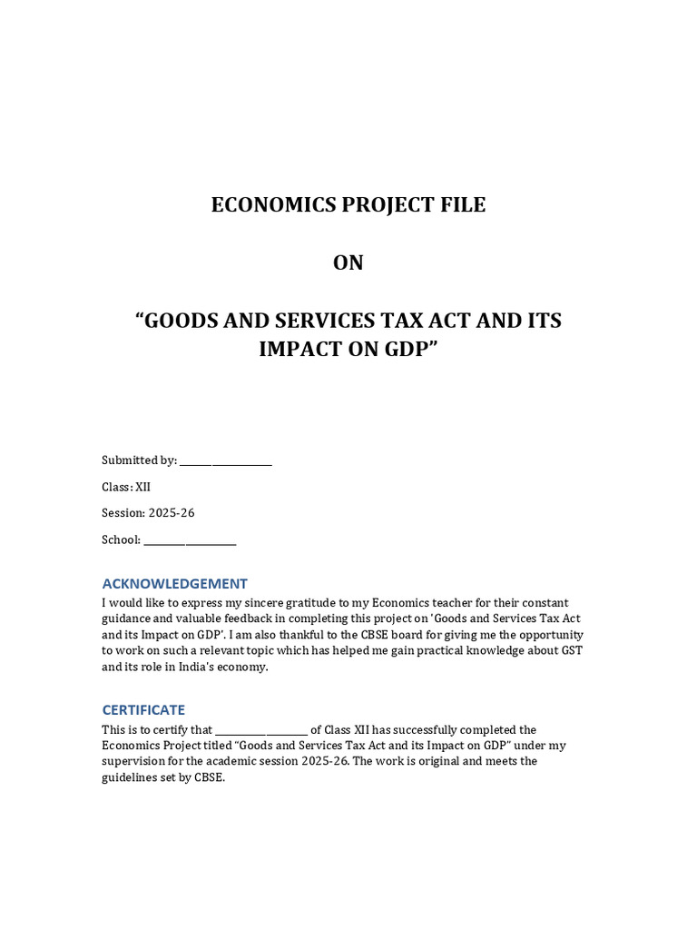 GST Act's Impact on India's GDP | PDF | Taxes | Government Finances
