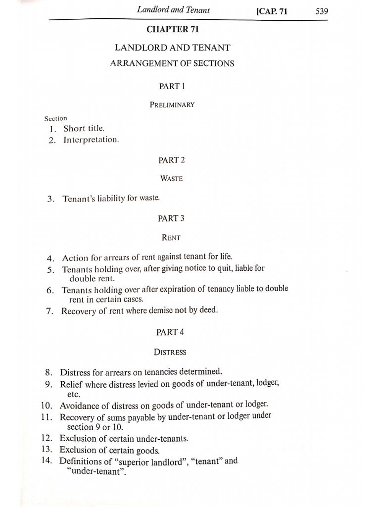 Landlord and Tenancy Law of Oyo State Cap 71 | PDF