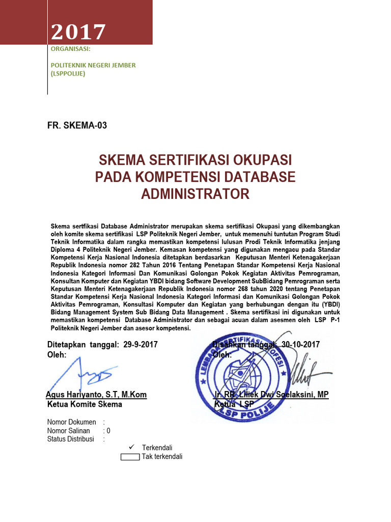 24.skema Sertifikasi Database Administrator | PDF