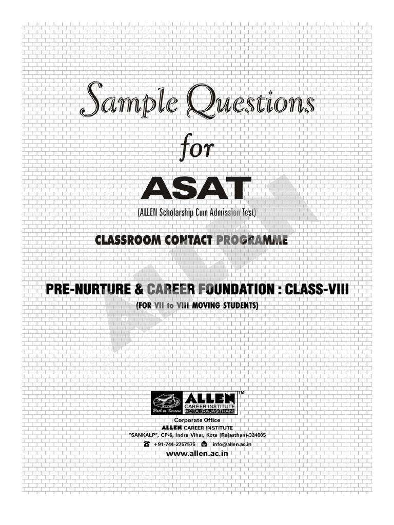 Sample-Paper-ASAT-VIII Pages 1-18 - Flip PDF Download - FlipHTML5 | PDF