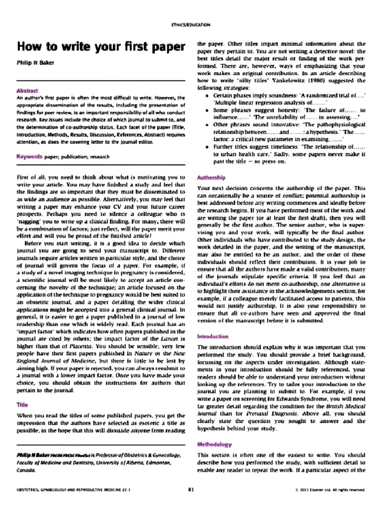 Guide to Writing Your First Research Paper | PDF | Science