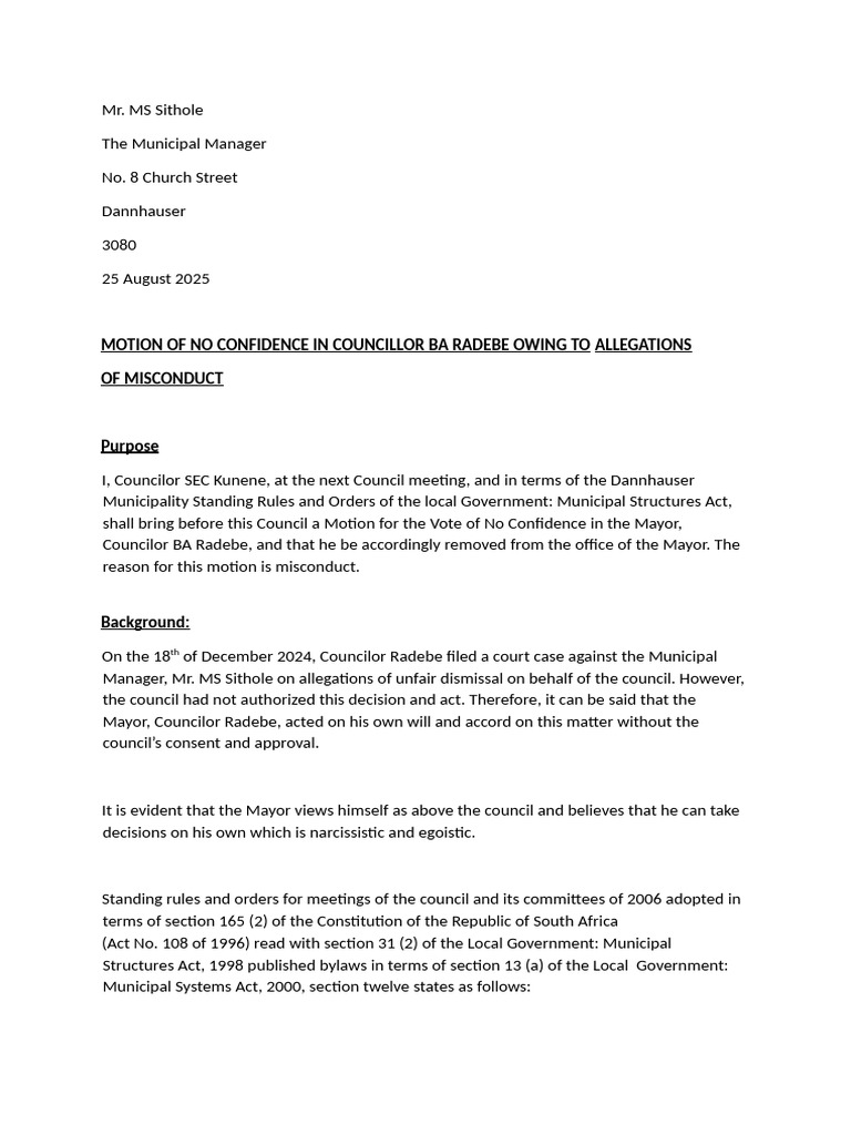 Motion Radebe Today | PDF