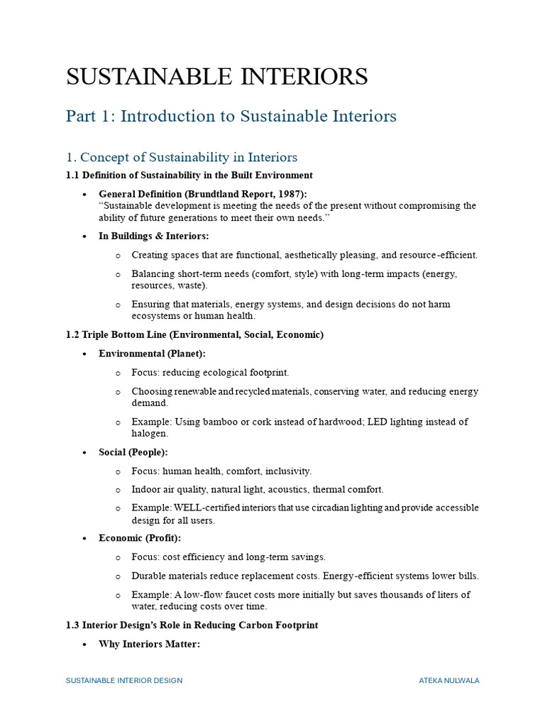 Lecture Notes - Sustainable Design | PDF | Life Cycle Assessment ...