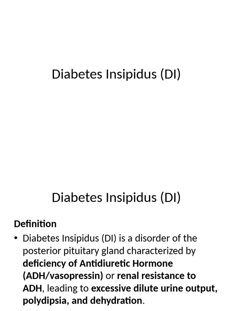 Understanding Diabetes Insipidus Types | PDF | Diseases And Disorders ...