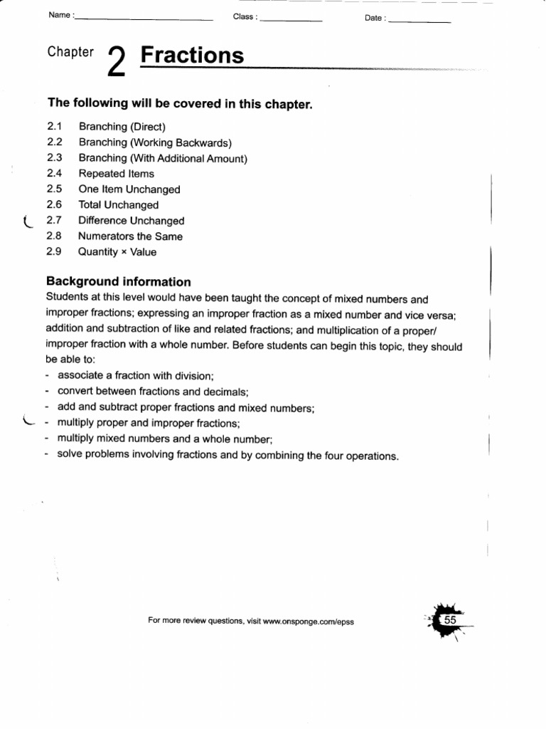 Chapter 2 Fractions | PDF