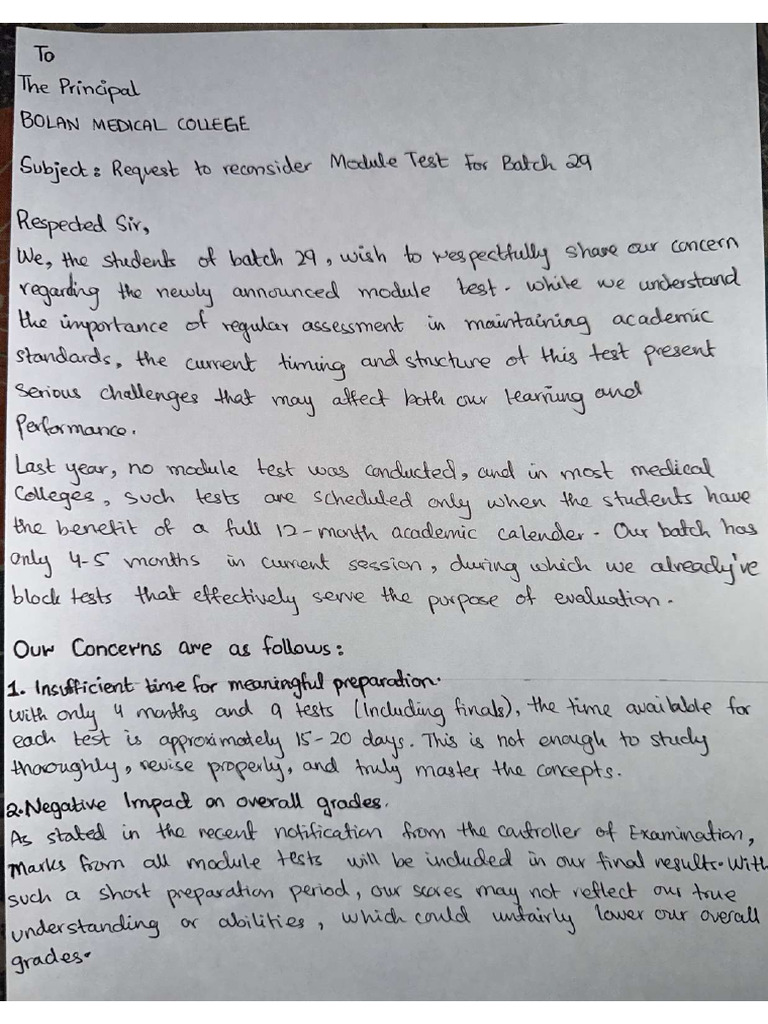 Shoaib Letter To Principal | PDF