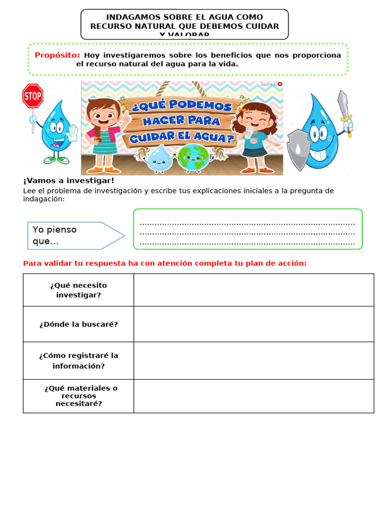 Ficha-Viern-Cyt-Indagamos Sobre El Agua Como Recurso Natural Que ...