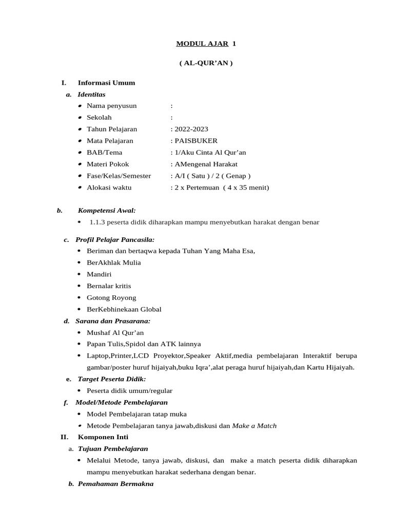 MODUL AJAR smt 2 | PDF