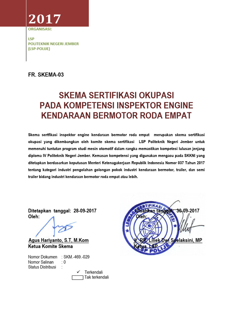 Skema Sertifikasi Inspektor Engine | PDF