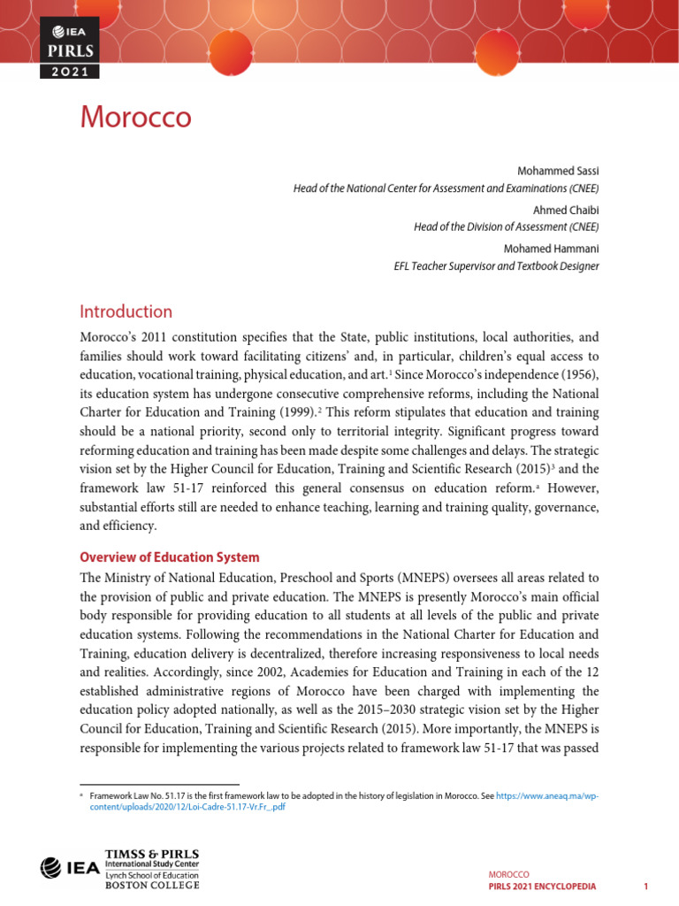 Morocco's Education System Overview | PDF | Teachers | Educational ...