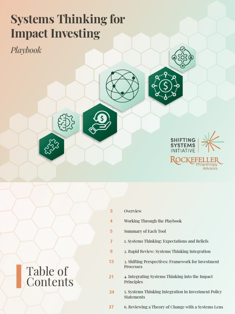 Systems Thinking in Impact Investing Playbook | PDF | Policy | System