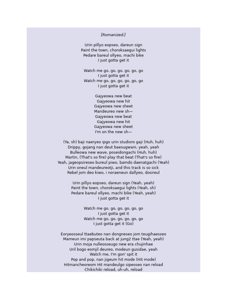 Cortis Go Lyrics and Translation | PDF