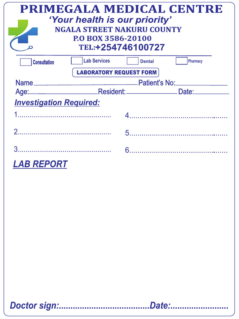 Laboratory Request Form Template | PDF