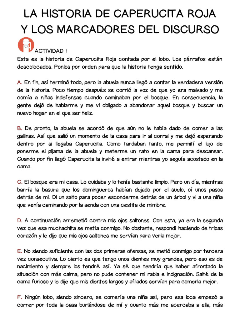 Caperucita Roja: Versión del Lobo | PDF | Caperucita Roja
