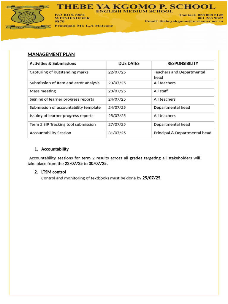 Management Plan Term 3 2025_060551 | PDF