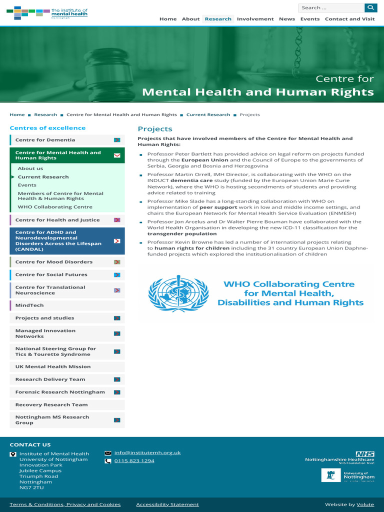 Projects - Institute of Mental Health | PDF | Mental Health | Diseases ...