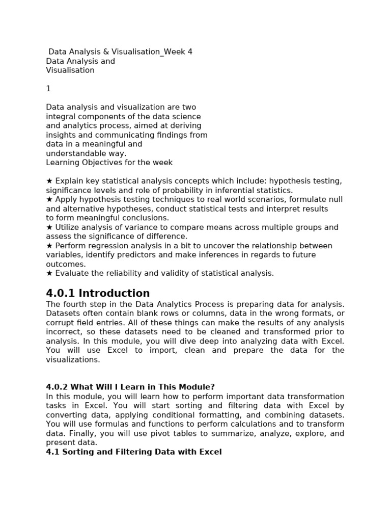Data Analysis | PDF | Data Analysis | Microsoft Excel